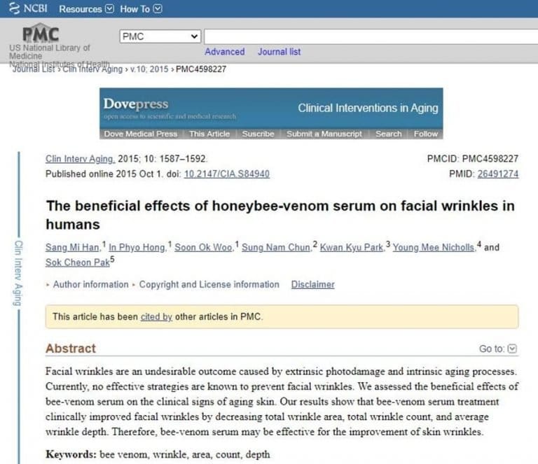 Bee Venom Cures The Skin And Reduces Wrinkles - BEE VENOM.